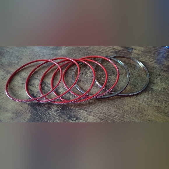 Accessories | 7 Red Bangles | Poshmark